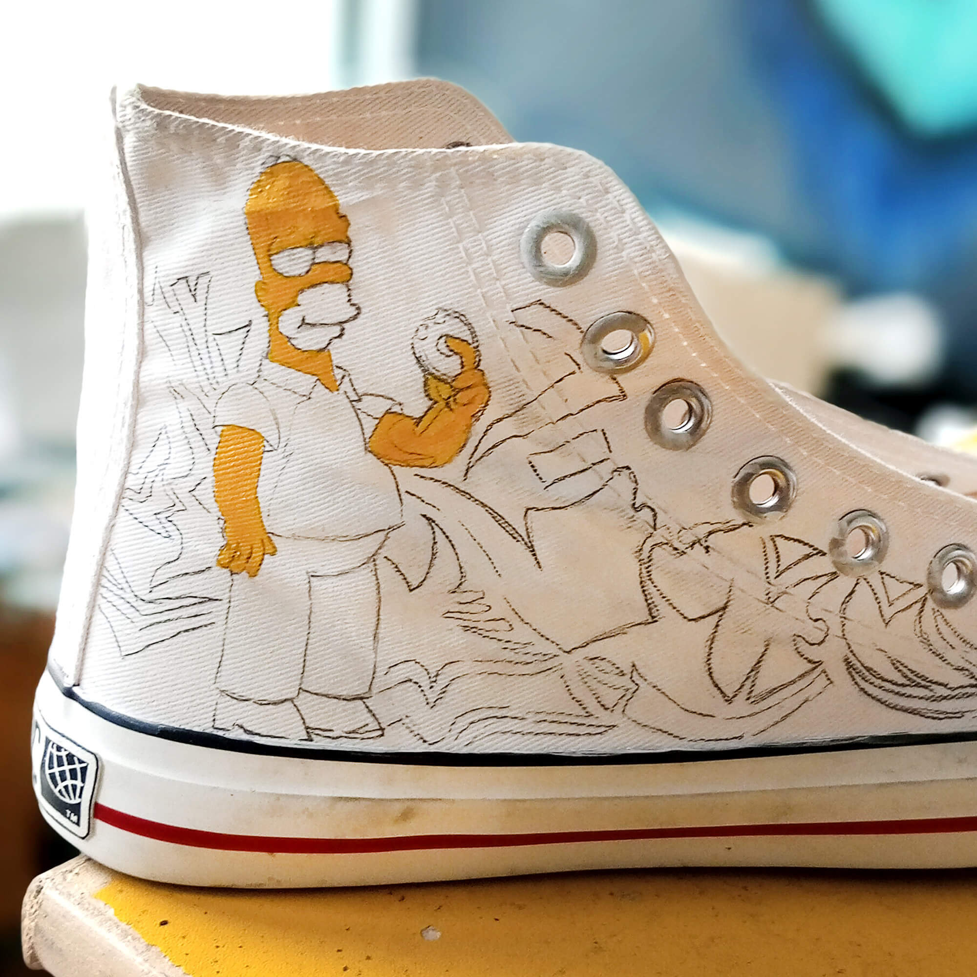 Unique Simpsons Family Custom Painted Shoes Unisex Wearable - Etsy