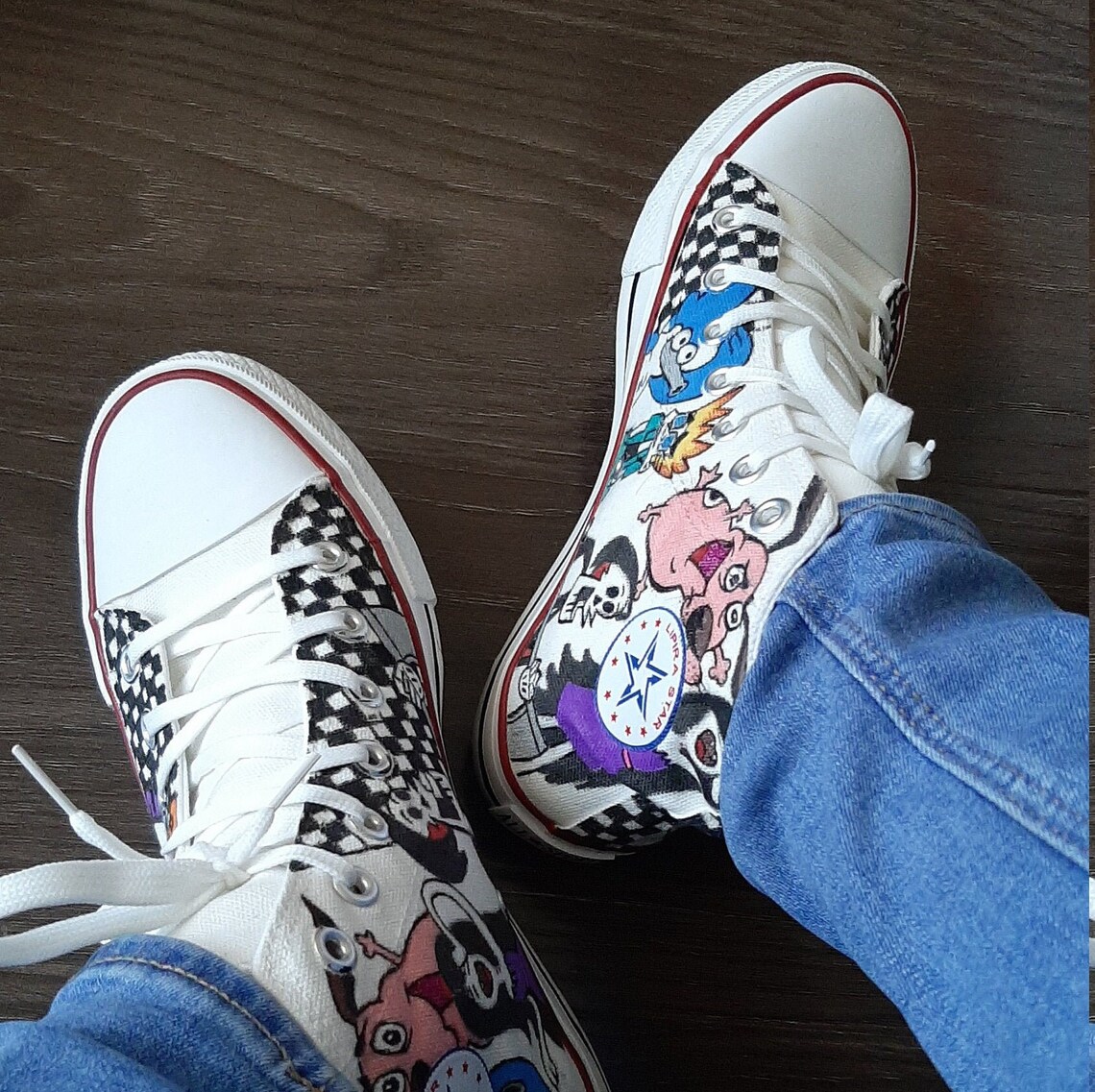 90s Cartoon High Top Custom Sneakers Hip Hop Art Boyfriend - Etsy