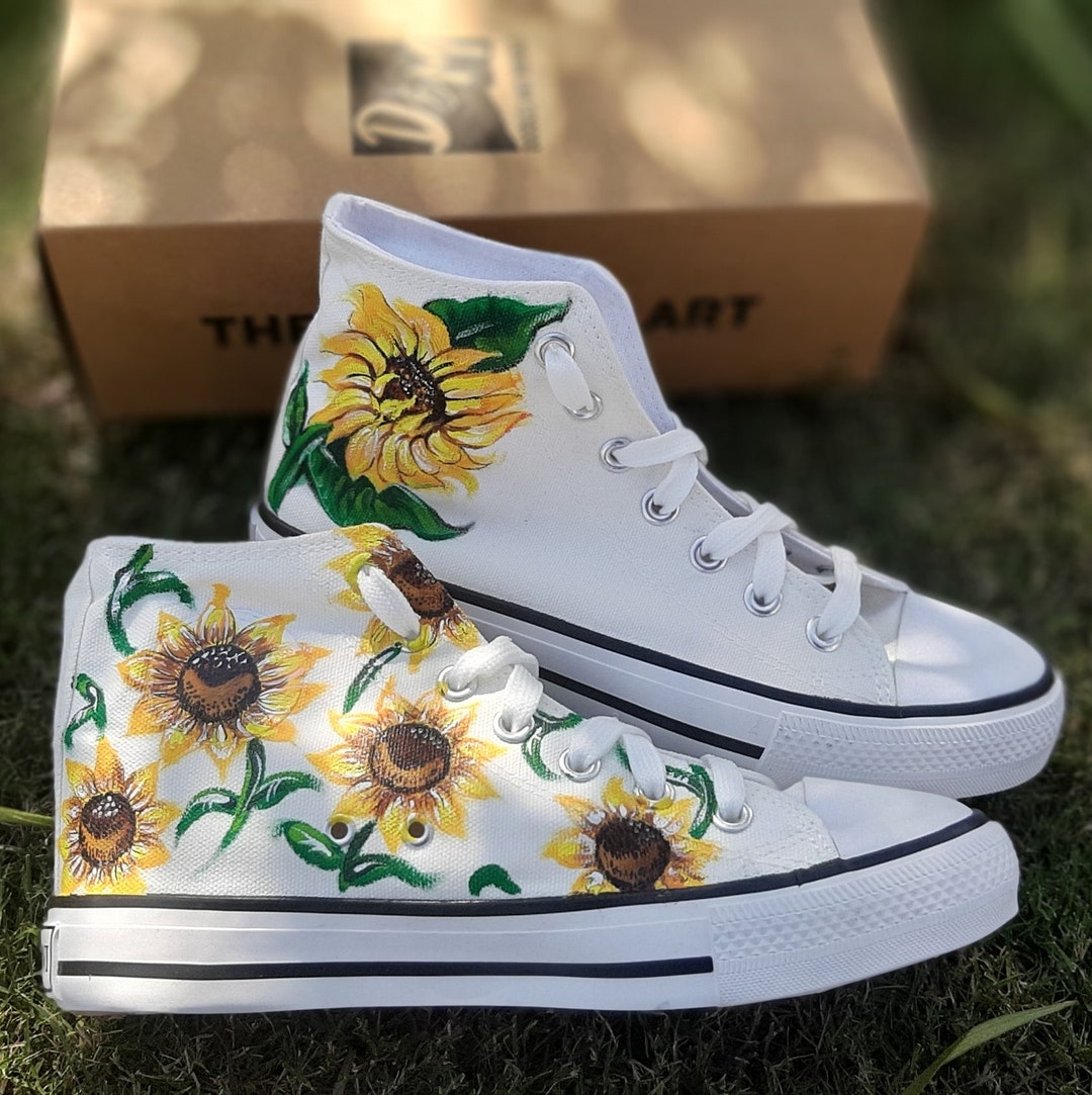 Sunflower Painted Shoes: A Happy and Stylish Way to Express Yourself - Etsy