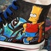 Unique Simpsons Family Custom Painted Shoes Unisex Wearable Art High ...
