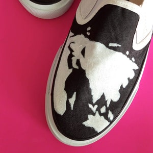 World Map Custom Vans Shoes Painted World Map Customize Slip - Etsy