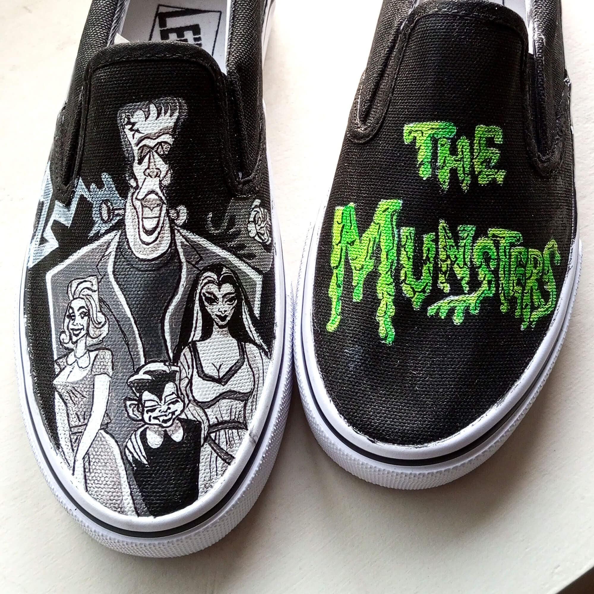 The Munsters Custom Vans Horror Movie Art Custom Gifts Slipon - Etsy