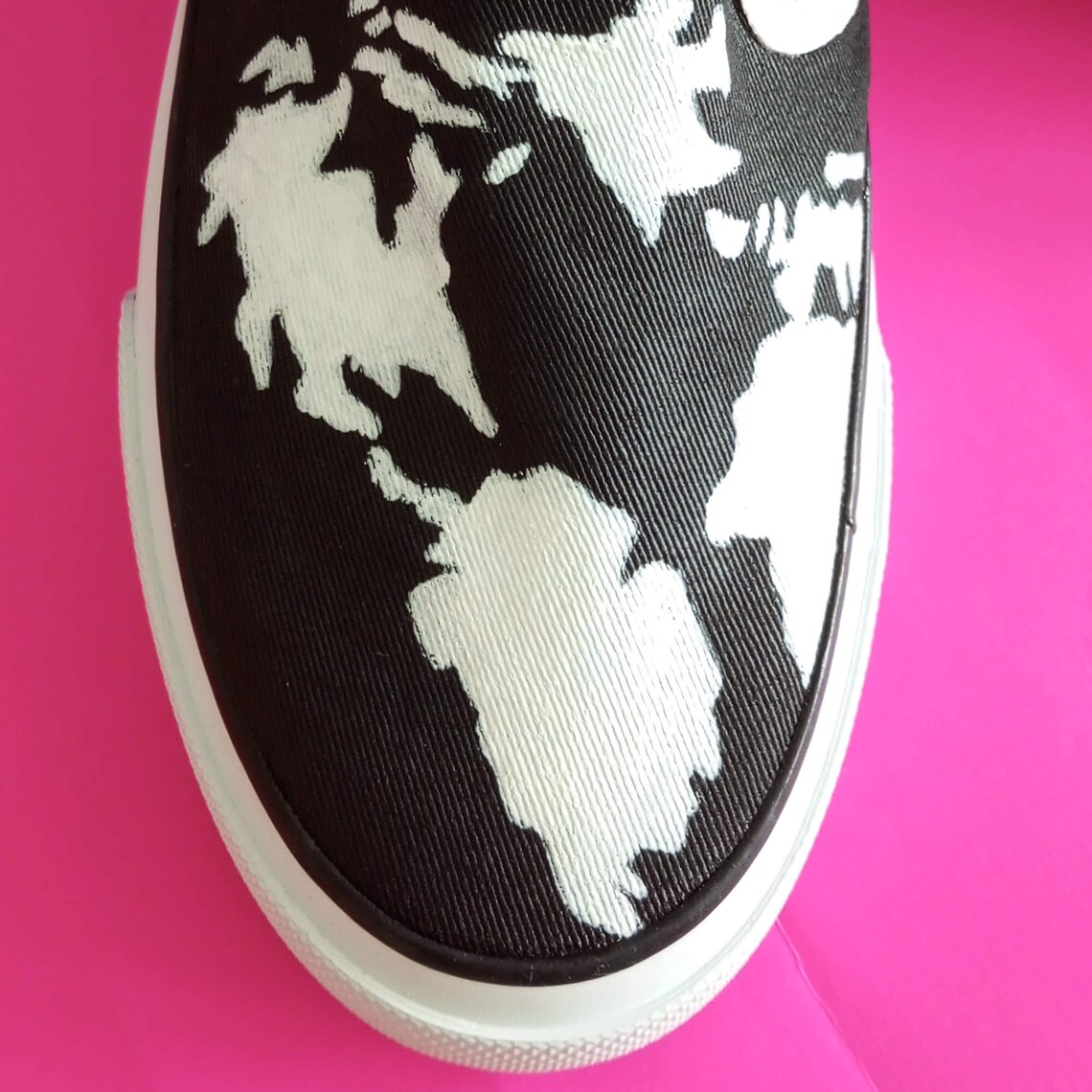 World Map Custom Vans Shoes Painted World Map Customize Slip - Etsy