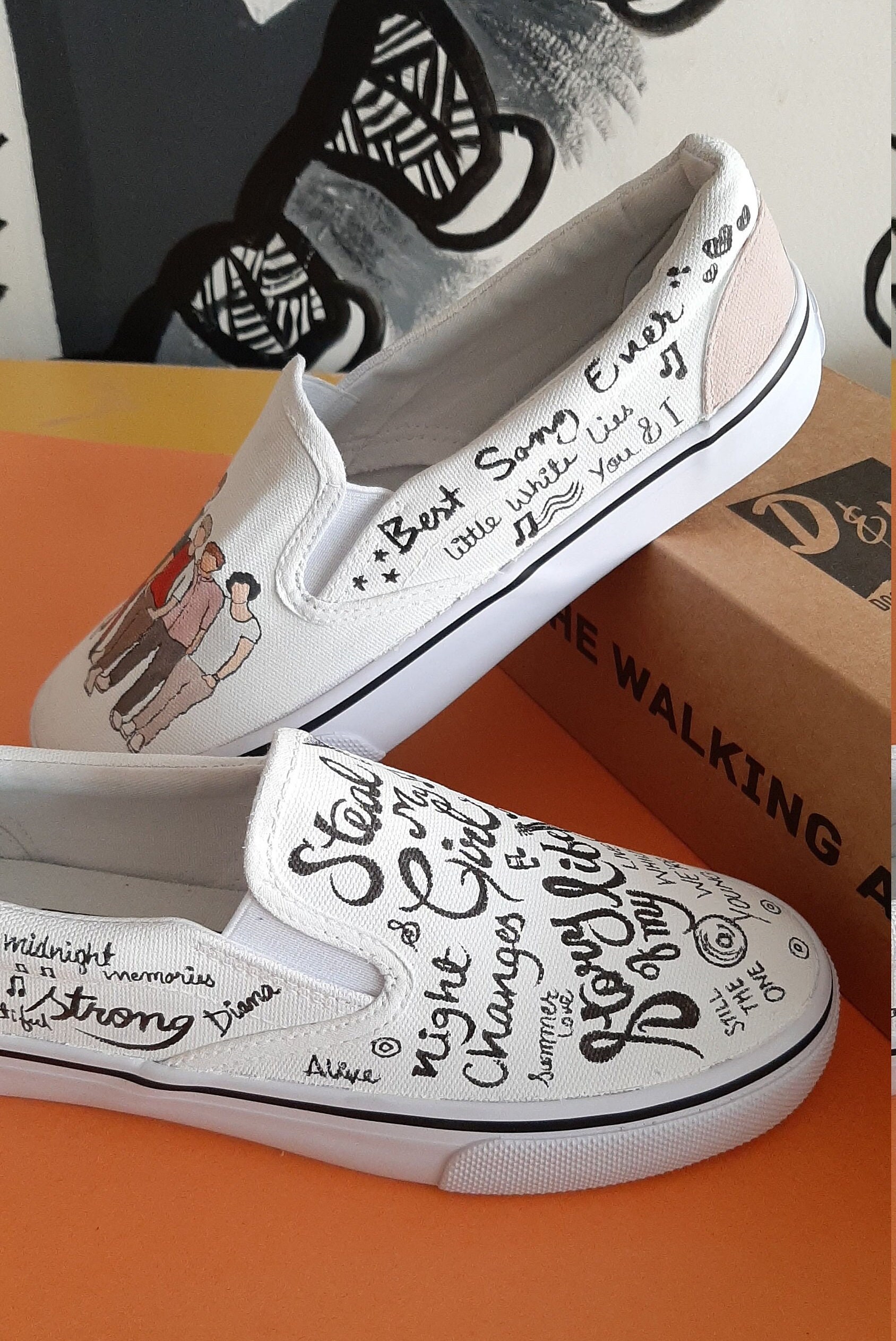 One Direction Custom Shoes Top Sneakers Rock Music Lovers - Etsy