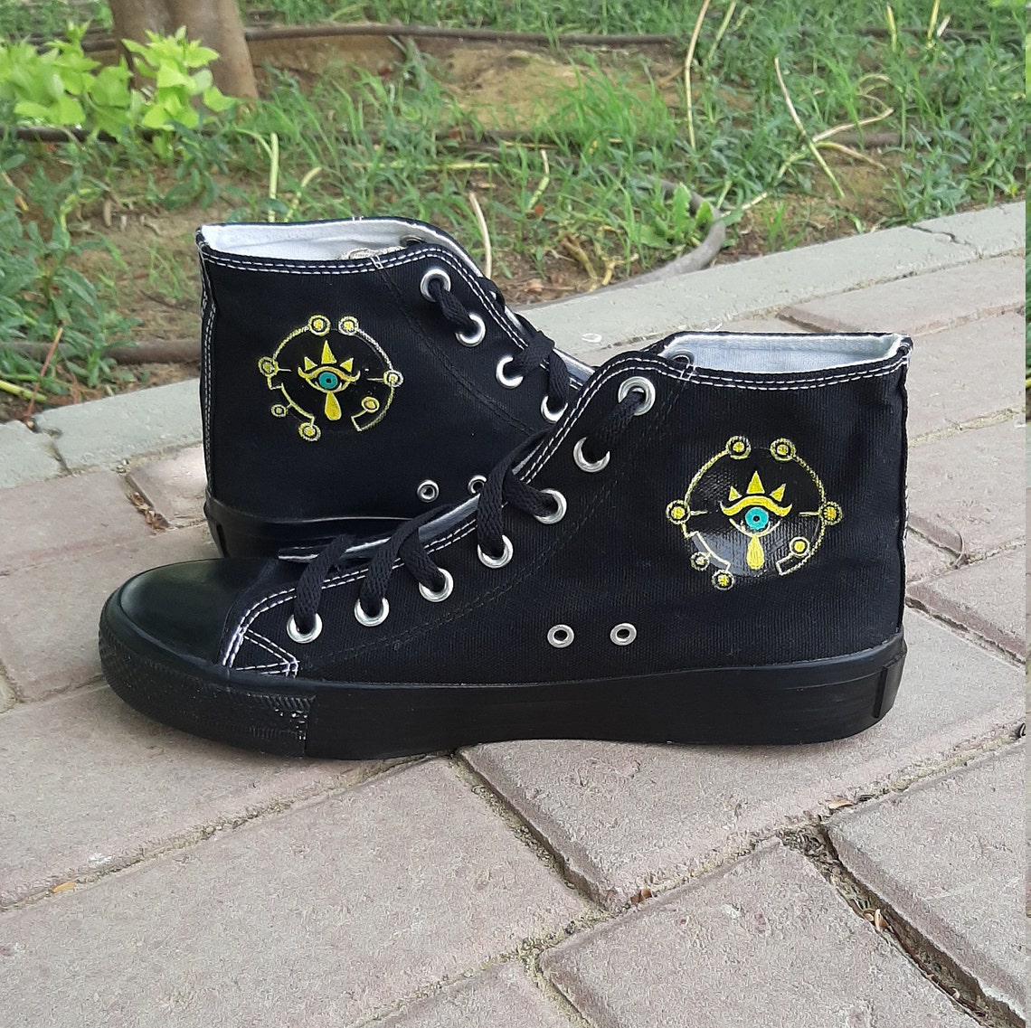 Legend of Zelda Custom Shoes Black High Tops Converse Sneakers - Etsy