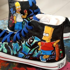 Unique Simpsons Family Custom Painted Shoes Unisex Wearable - Etsy