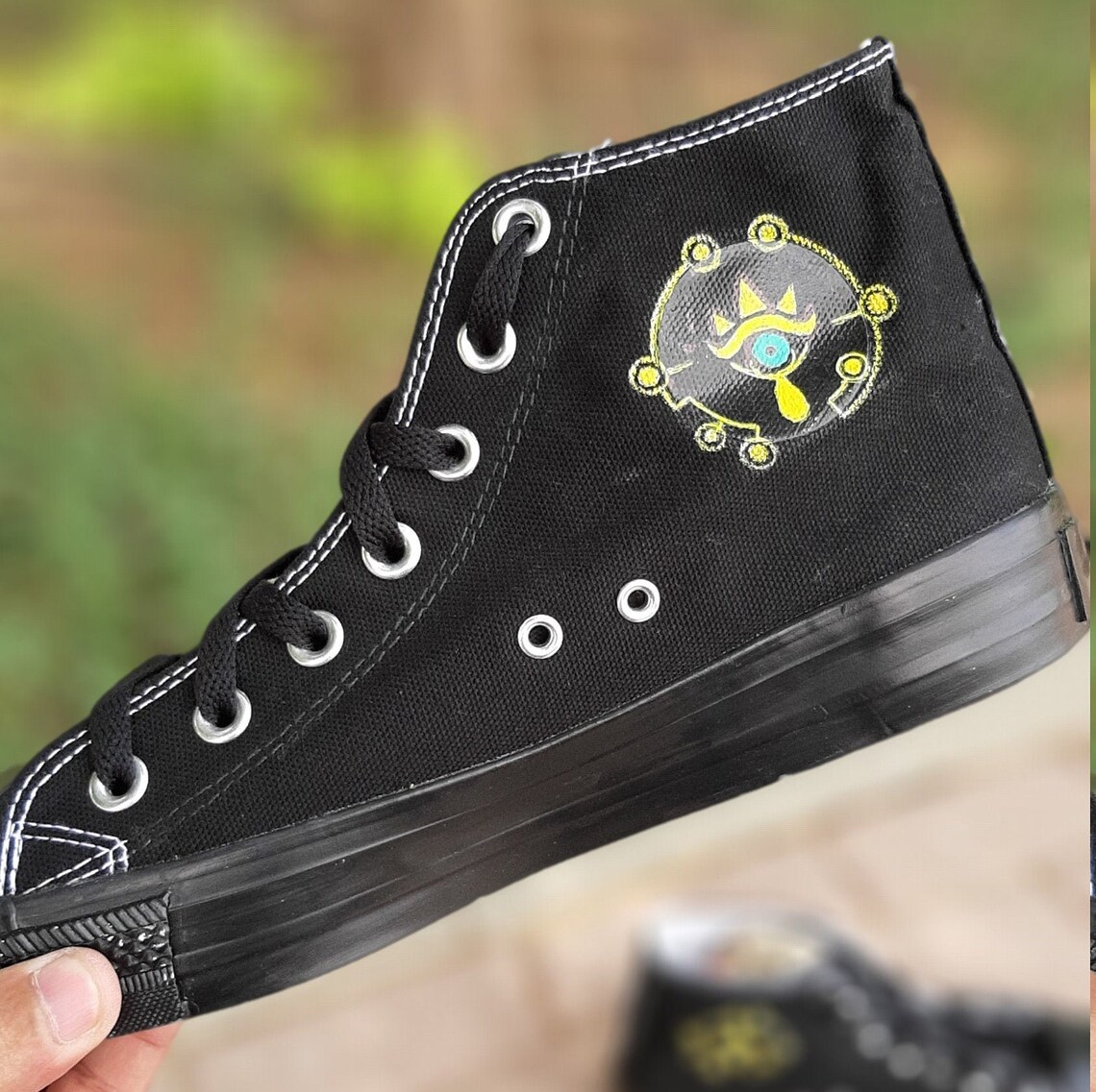 Legend of Zelda Custom Shoes Black High Tops Converse Sneakers - Etsy