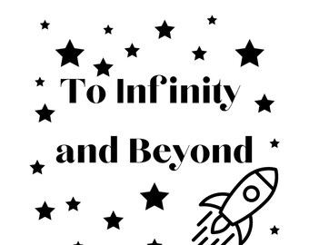To Infinity and Beyond Space Neutral PNG Sublimation Design DTF UVDTF ...