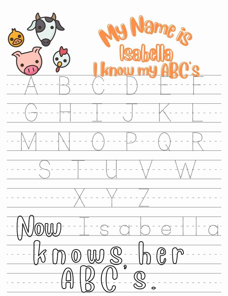 Printable Personalized I Know My Abc's, 82 Pages, Digital Download ...