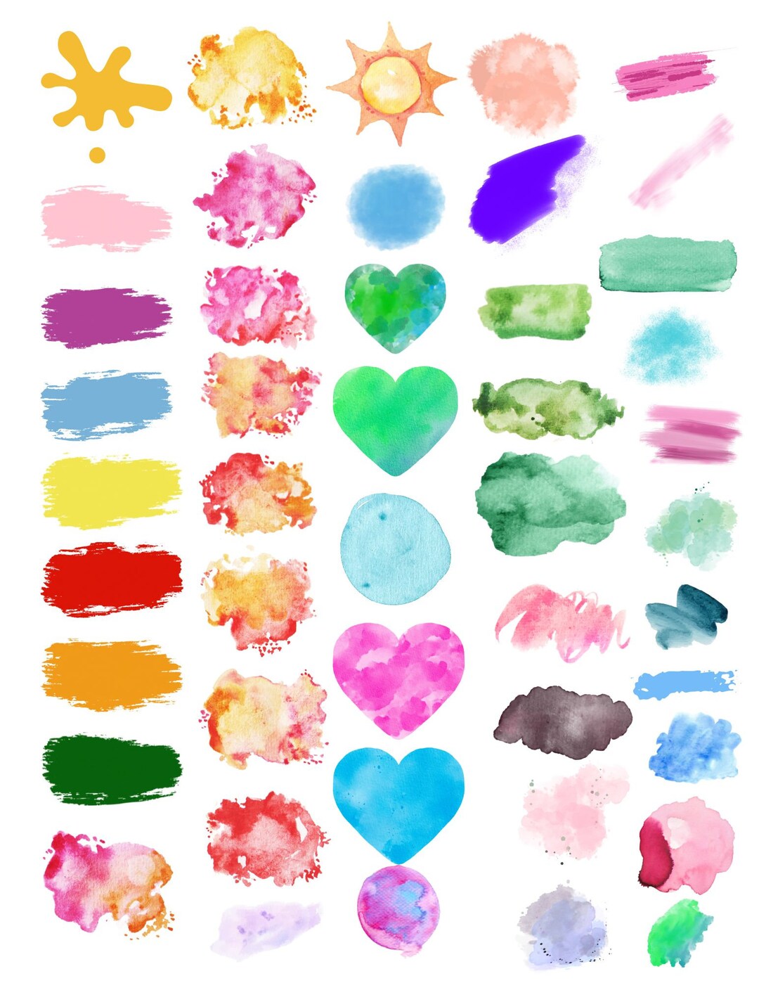 Paint Brush Stroke Bundle Instant Download Art Images, Cricut, PNG, PDF ...