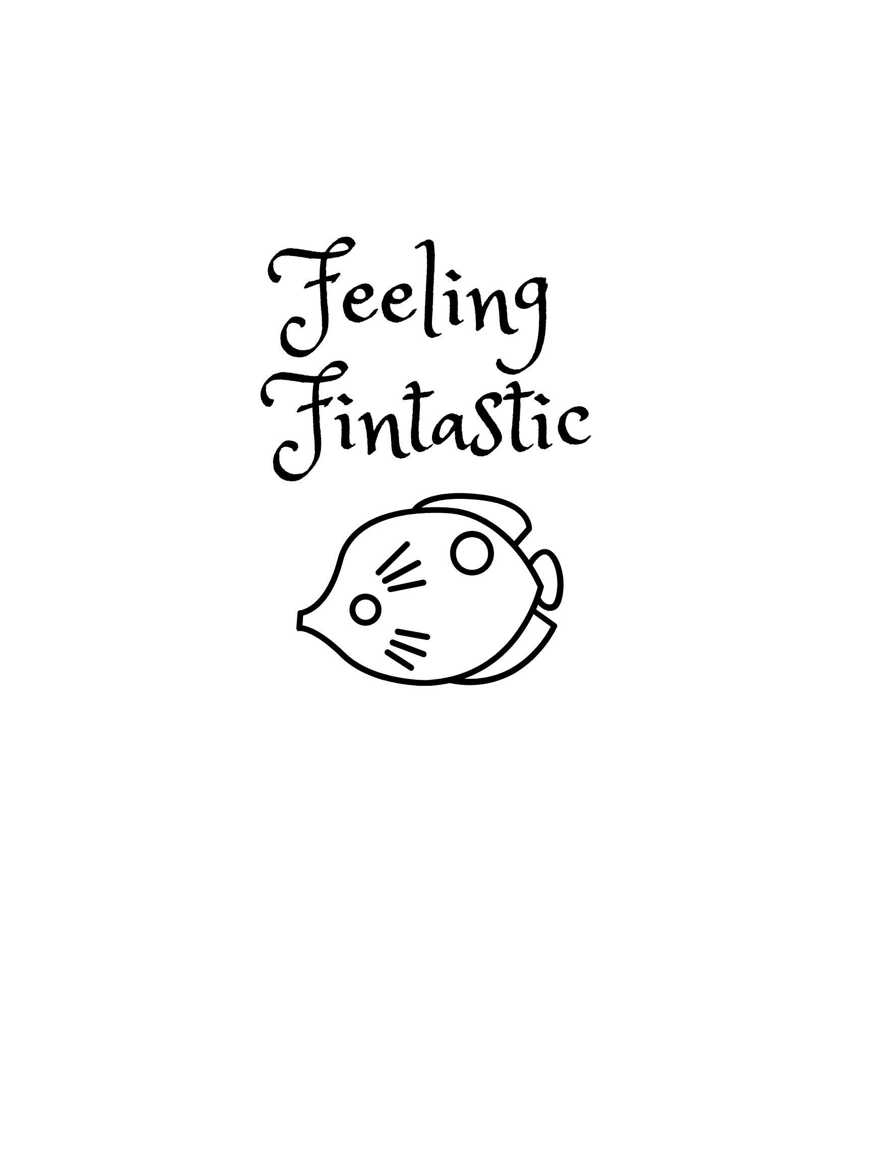Feeling Fintastic Printable, Instant Digital Download Template, Clipart ...
