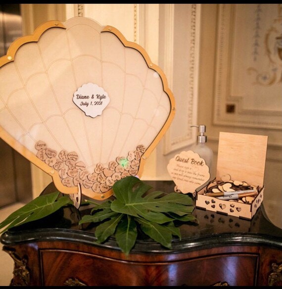 Beach Guestbook Alternative Sea Shell Wedding Guest Book - Etsy