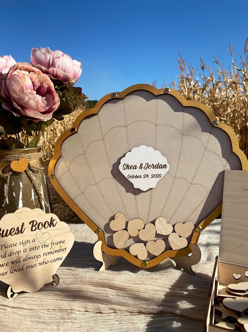Sea Shell Guest Book Drop Box Alternative Sea Shell Wedding - Etsy