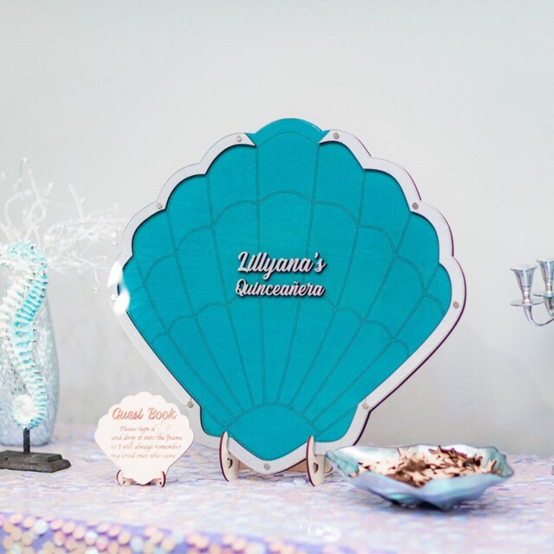 Sea Shell Baby Shower Guest Book Alternative, Sea Shell Sweet 15 Guest ...