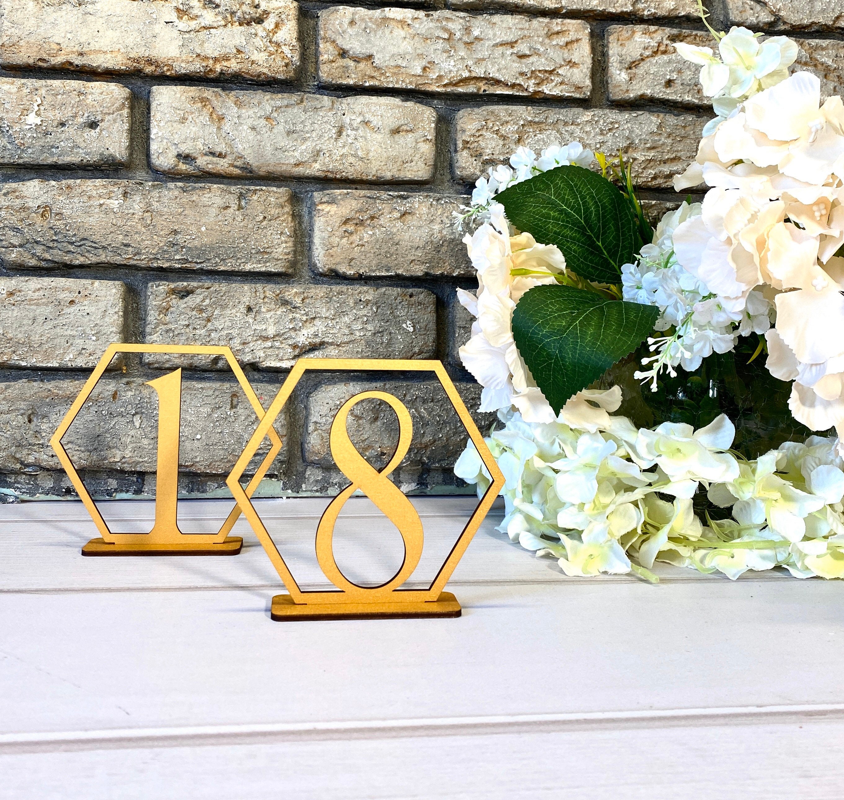 Numéros de table de mariage dor hexagone numéros de table - Etsy France