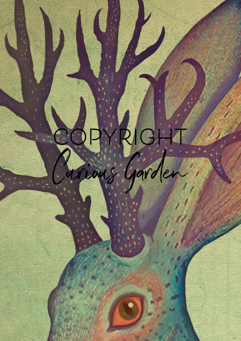 Jackalope Cryptid Art Print - Etsy