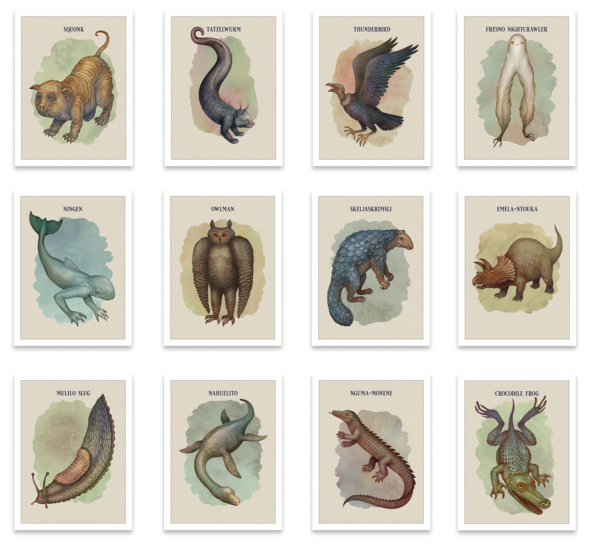 Cryptid Animals Picture Book: Mythical Beasts Illustrated Hardcover - Etsy