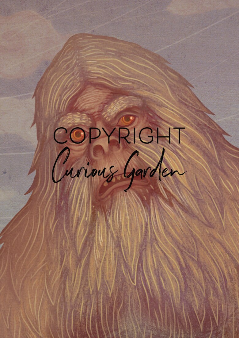Yeti Art Print Cryptids Cryptozoology - Etsy