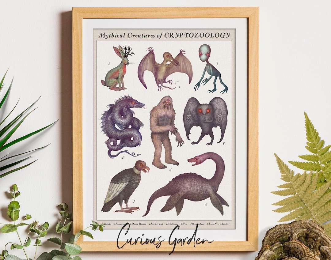 Mythical Creatures of Cryptozoology, Cryptid Art Print, Cryptids Art, Cryptid Artwork ...