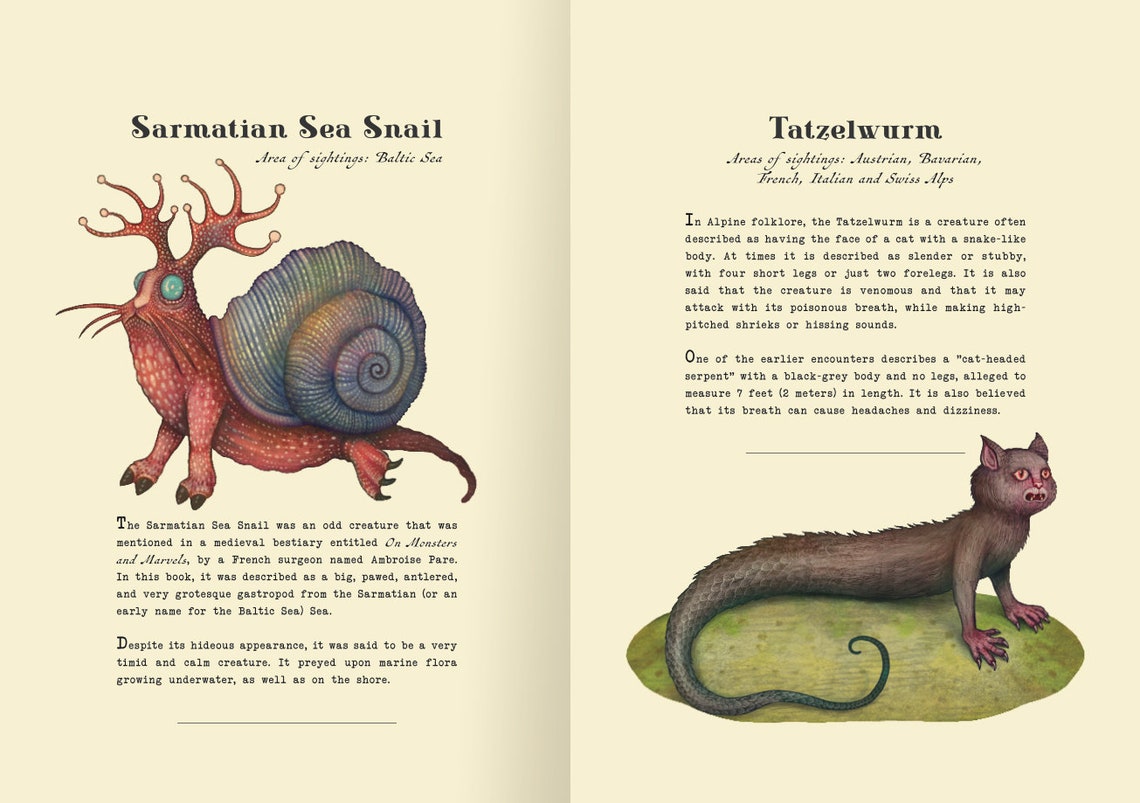 The Illustrated Encyclopedia of Cryptozoology Picture Book - Etsy