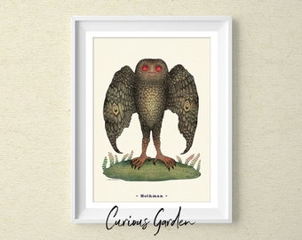 Mothman Painting Art Prints Mothman Cryptid Cryptozoology - Etsy