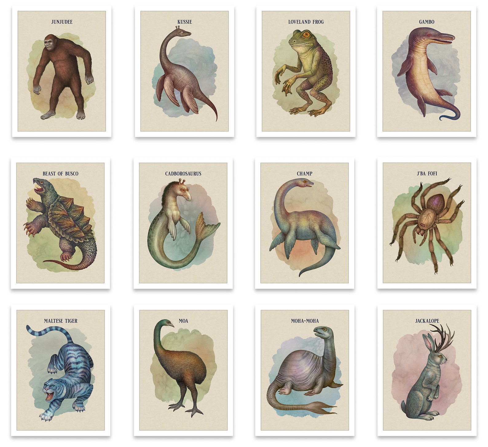 Cryptid Animals Picture Book: Mythical Beasts Illustrated Hardcover - Etsy