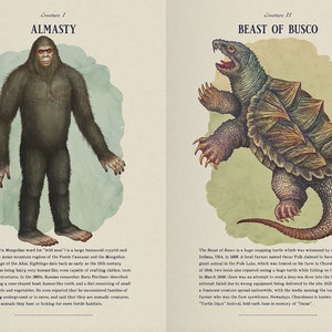 Cryptid Animals Picture Book: Mythical Beasts Illustrated Hardcover - Etsy