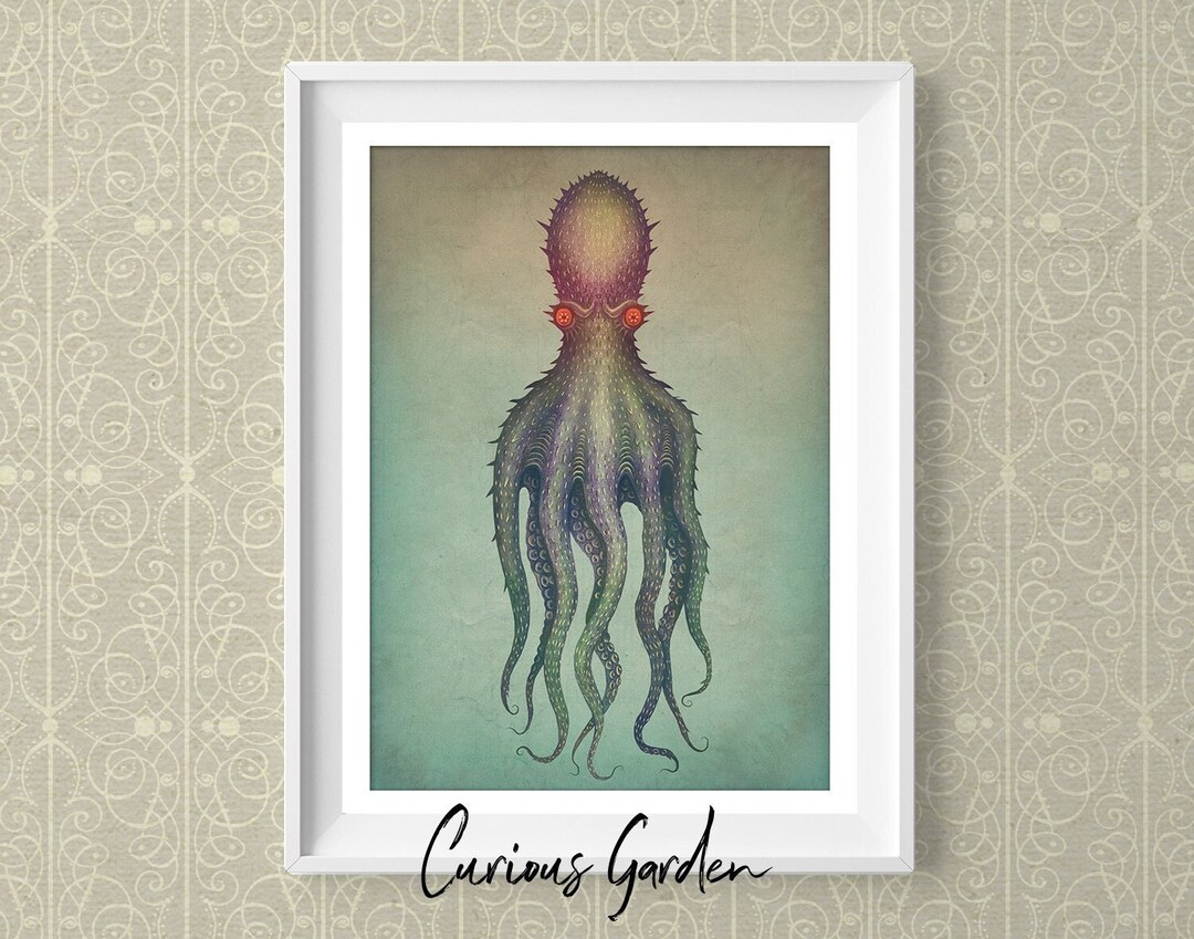Gigantic Octopus - Art Print, Cryptids, Cryptozoology - Etsy