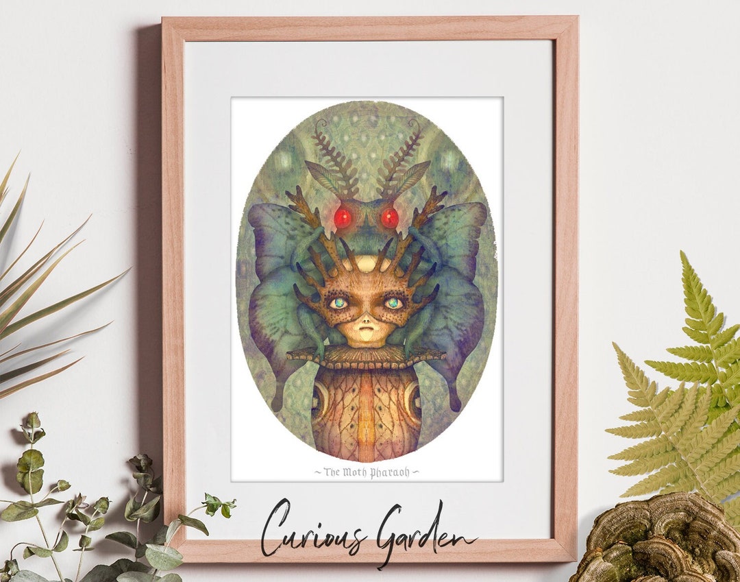 The Moth Pharaoh, Fantasy Art Print, Whimsical Art, Folk Tales ...