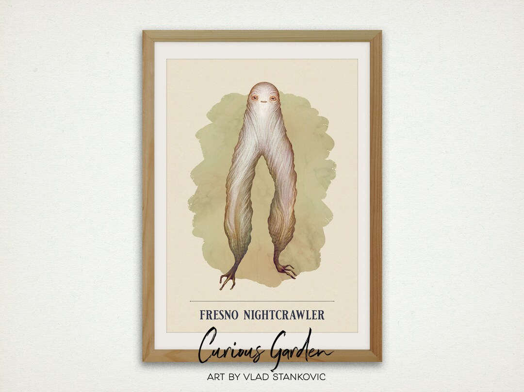 Fresno Nightcrawler, Fresno Aliens, Cryptid Art Print, Cryptozoology ...