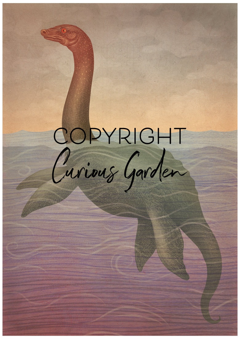 Monstruo del lago Ness Cryptid Art Print - Etsy España