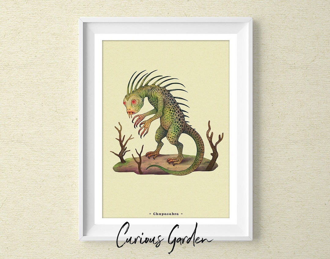 Chupacabra Art Print: Watercolor Cryptid Artwork, Cryptozoology - Etsy