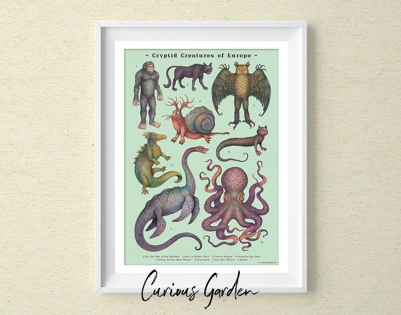Cryptids Art Prints Collection Buy 4 Get 1 FREE! - Etsy
