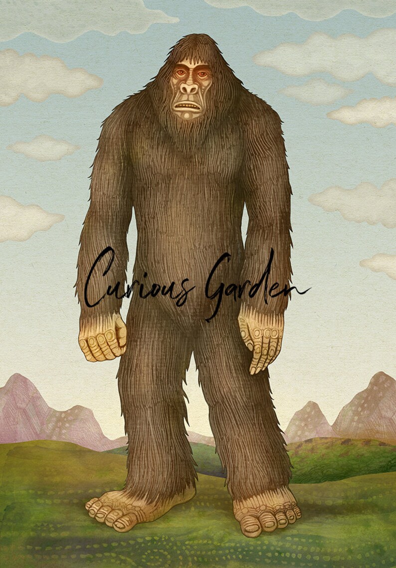 Bigfoot, Sasquatch, Cryptid Art Print, Cryptids Art, Cryptid Artwork, Cryptozoology - Etsy