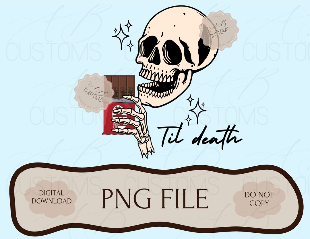 Till Death Kitkat PNG, Skeleton Eating Kitkat PNG, Cute Kitkat Png ...