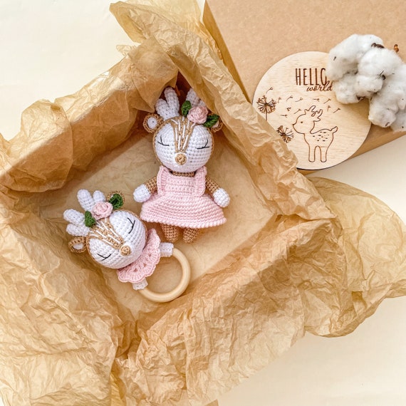 Deer Baby Girl Gift Box for Pregnant Sister Deer Rattle Deer - Etsy