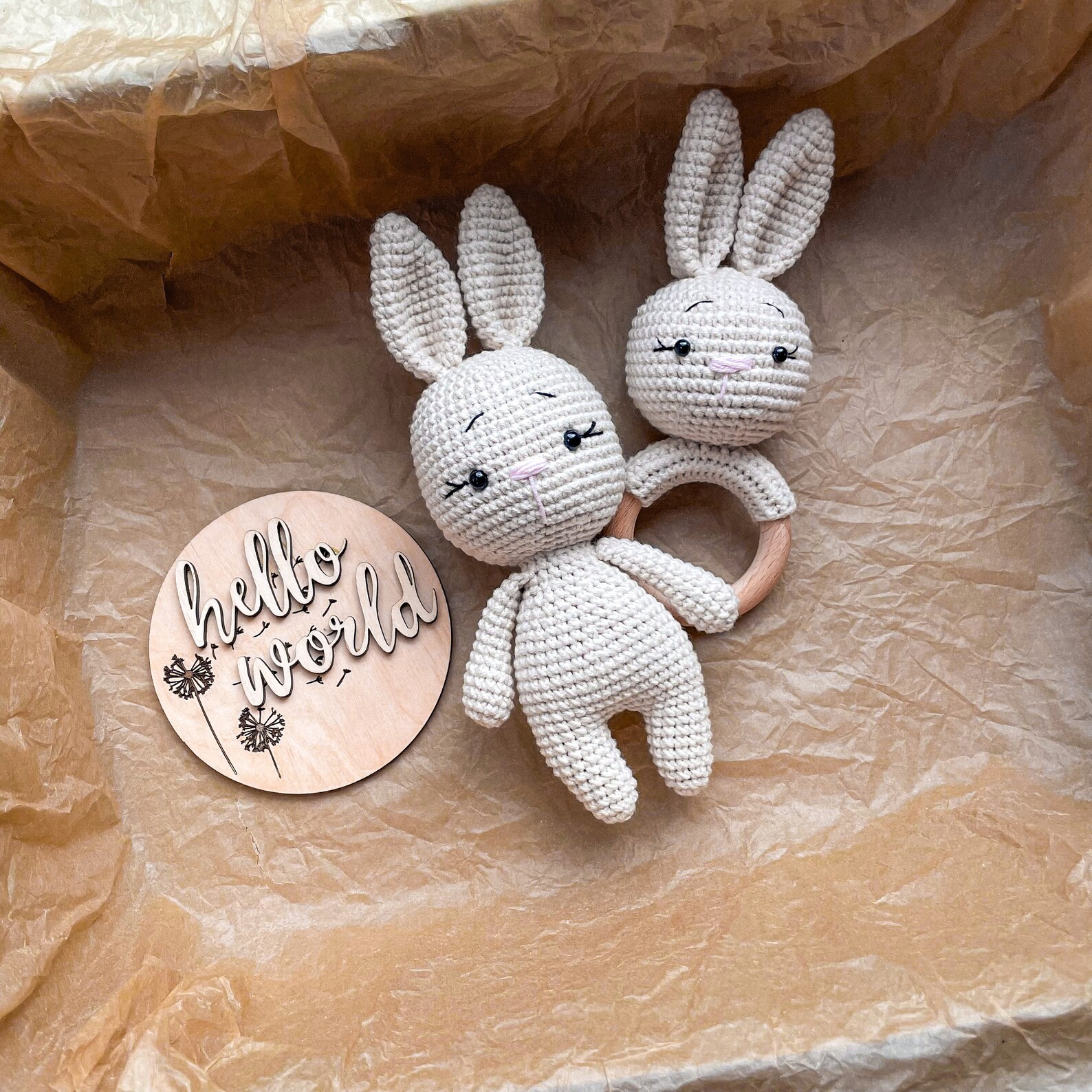 Neutral Bunny Baby Gift Box for Pregnant Sister Pregnancy - Etsy