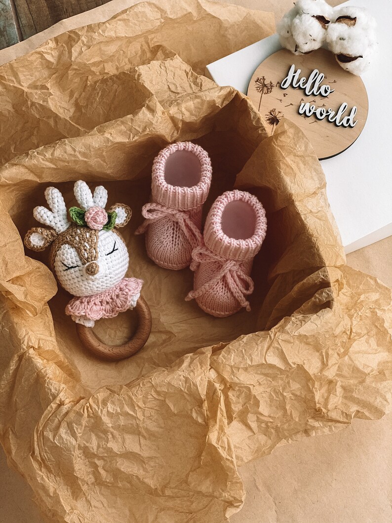 Deer Baby Gift Box for Pregnant Sister Deer Rattle Woodland - Etsy