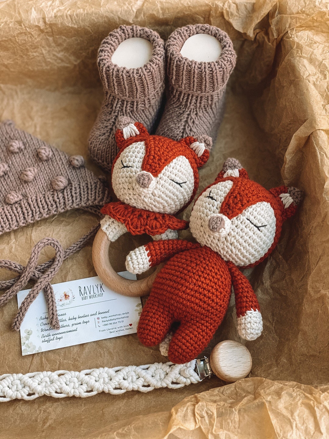 Red Fox Baby Gift Set, Fox Baby Gift Box for Pregnant Sister, Fox ...