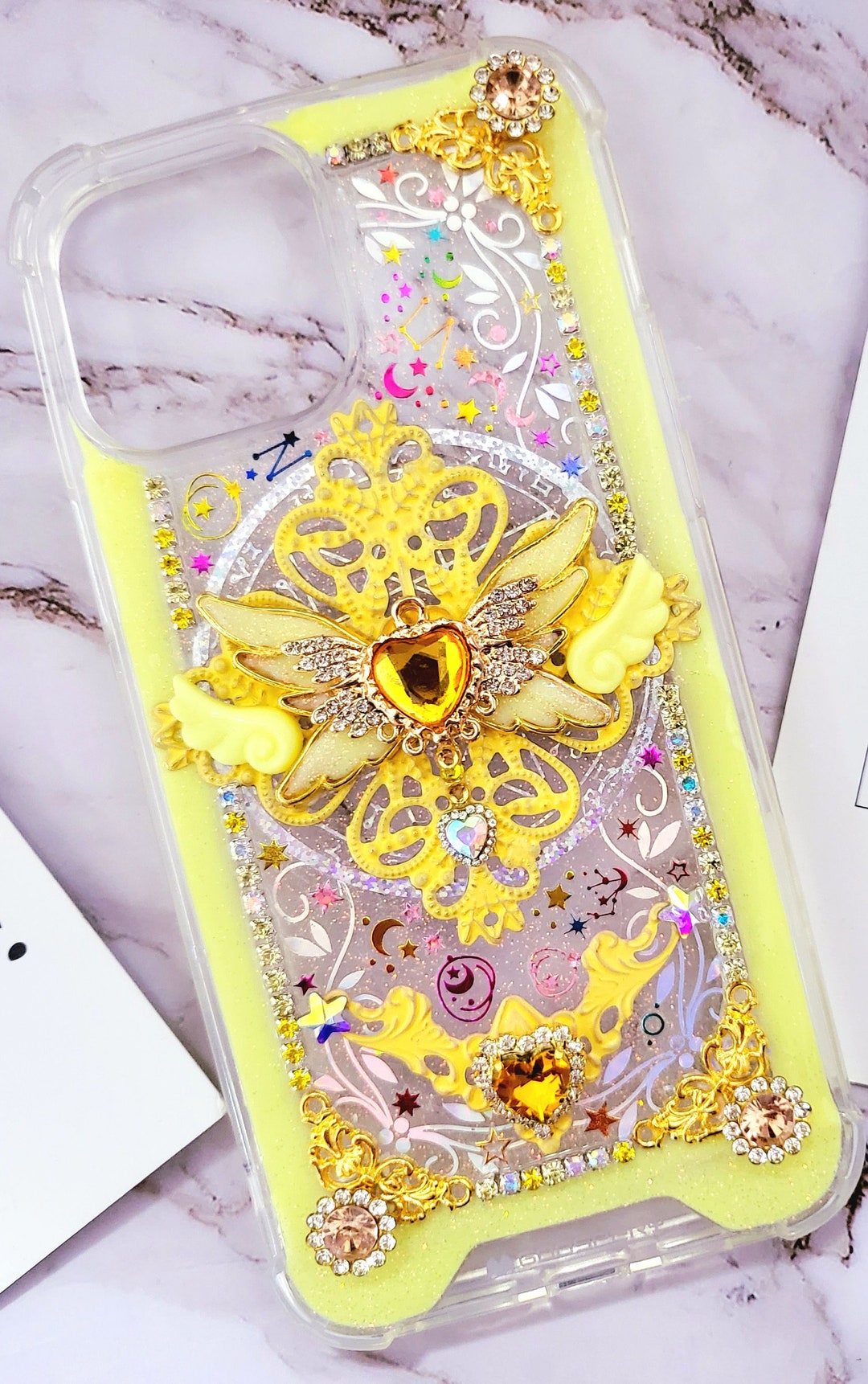 Princess White Angel Phone Case/ Glitter Resin Phone Case/ iPhone 12/13 ...