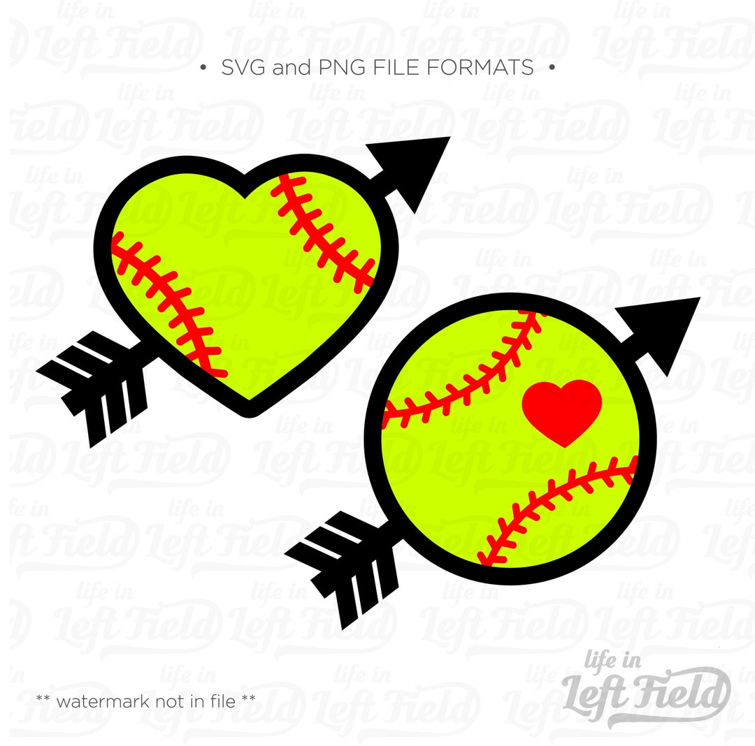 Softball Valentine Digital File - SVG PNG - Etsy