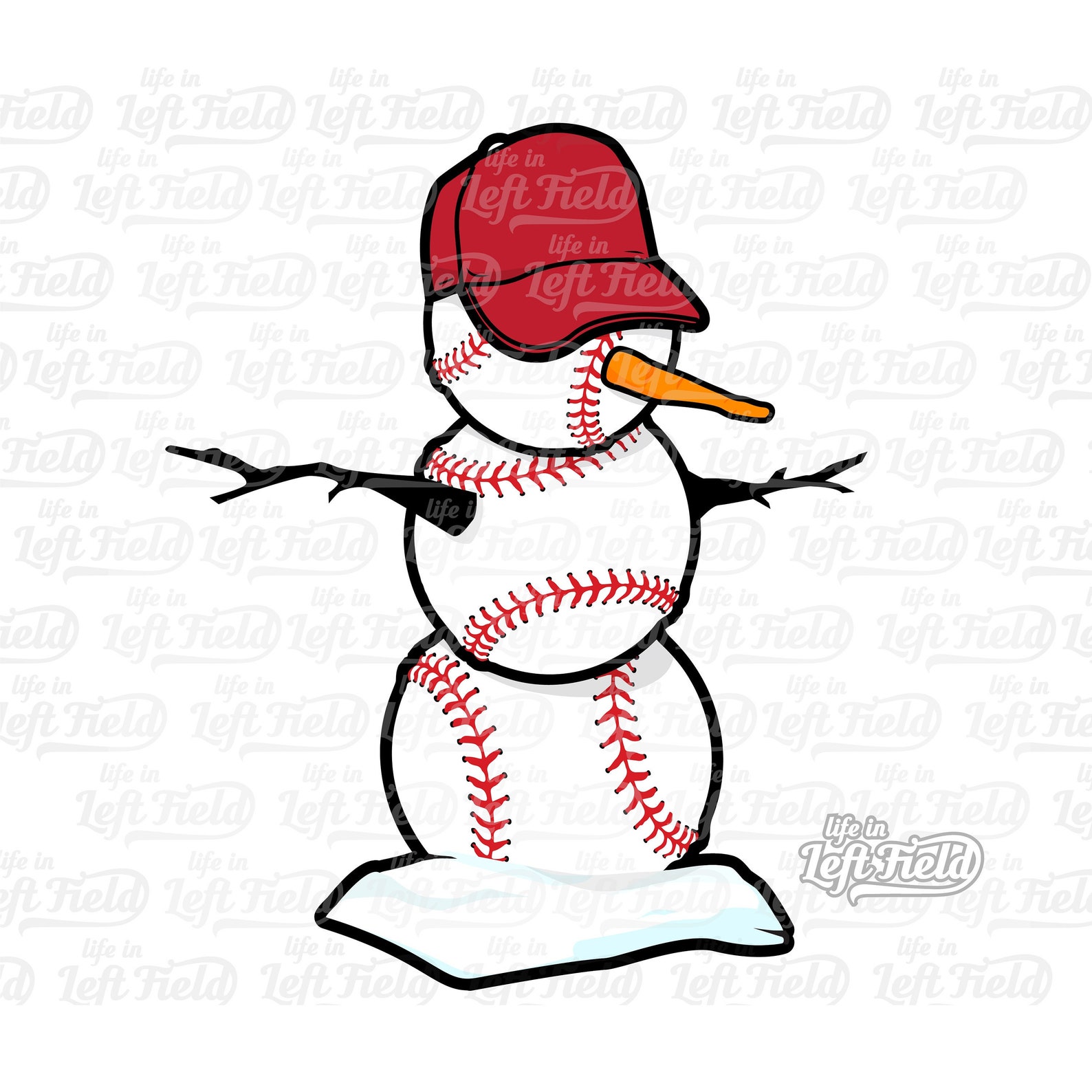 Baseball Snowman Digital File - SVG PNG JPG - Etsy