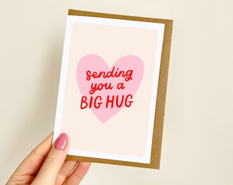 Sending a Big Hug so It's There When You Need It, Missing You Card, Long Distance Card, Hug Card ...