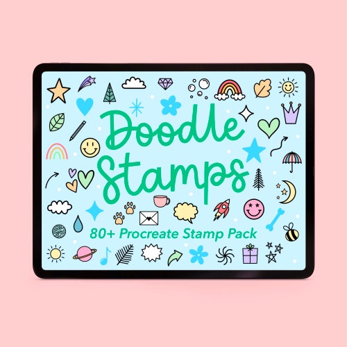 Doodle Procreate Stamp Brushes 80 Stamps for Procreate BW - Etsy UK