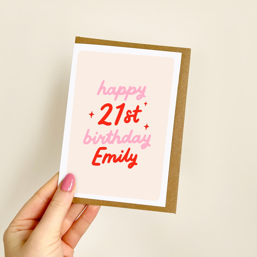 PERSONALISED 21st Birthday Card (red) | 21 Birthday Age Card, Twenty ...