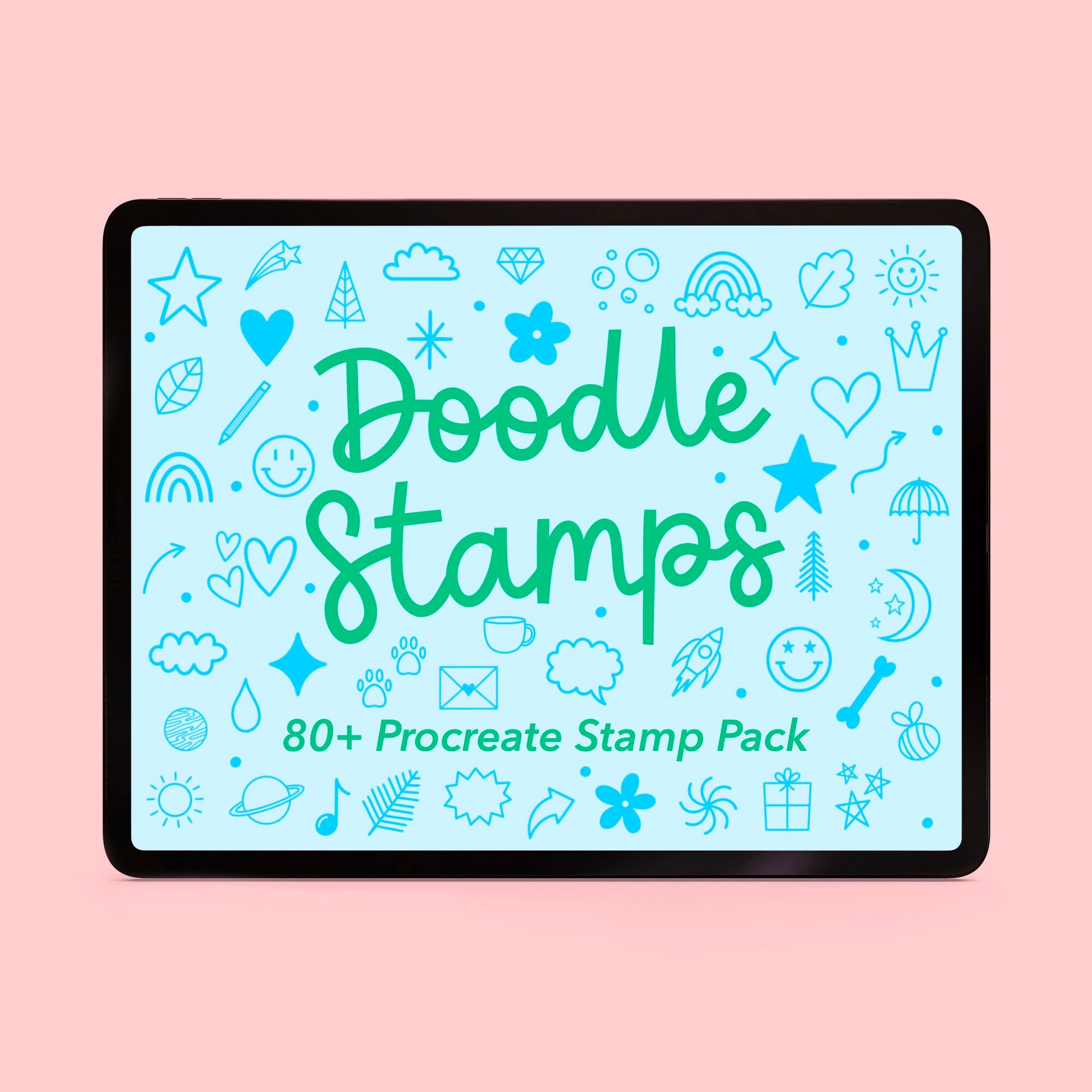 Doodle Procreate Stamp Brushes 80 Stamps for Procreate BW | Etsy
