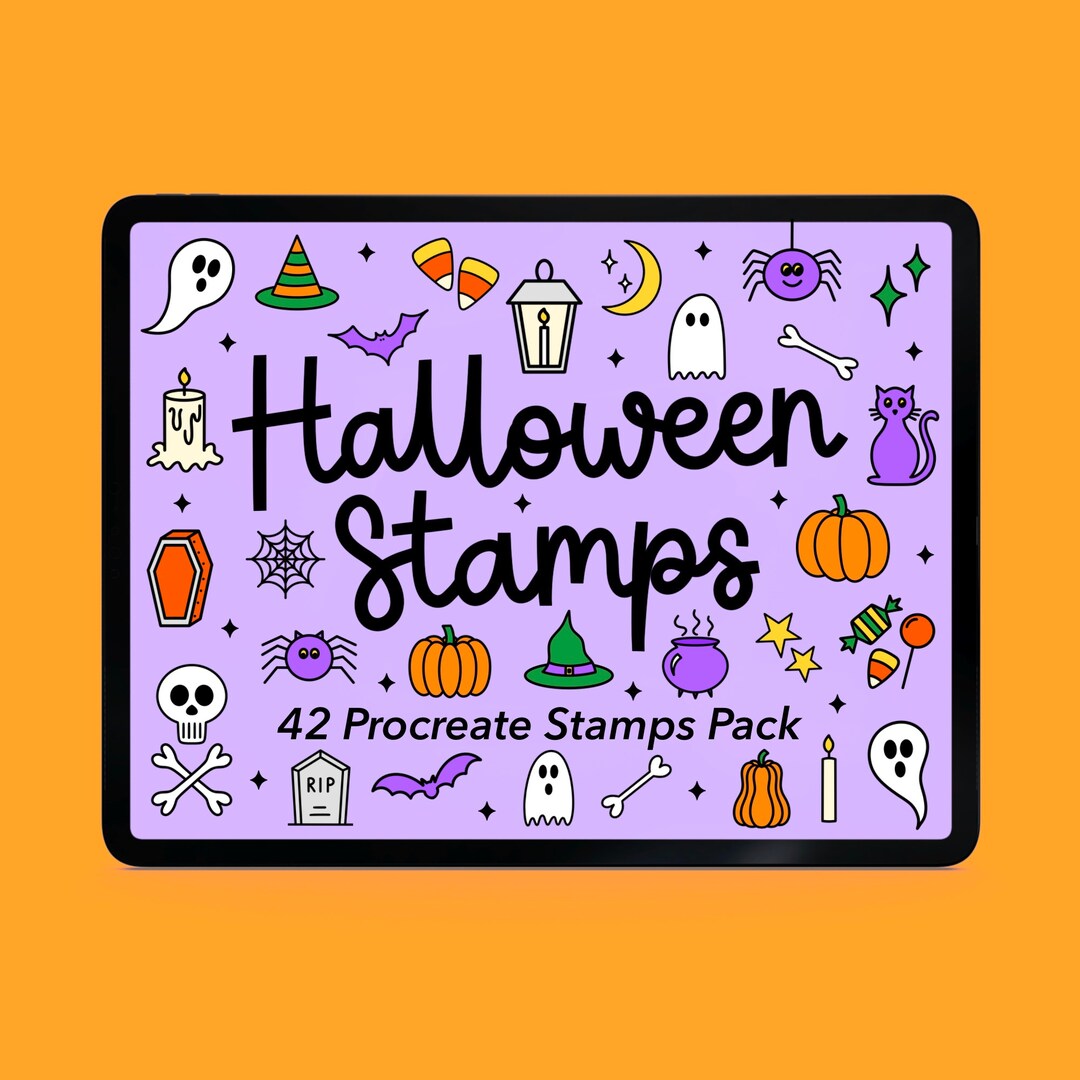 Halloween Procreate Stamp Brushes 42 Stamps for Procreate - Etsy