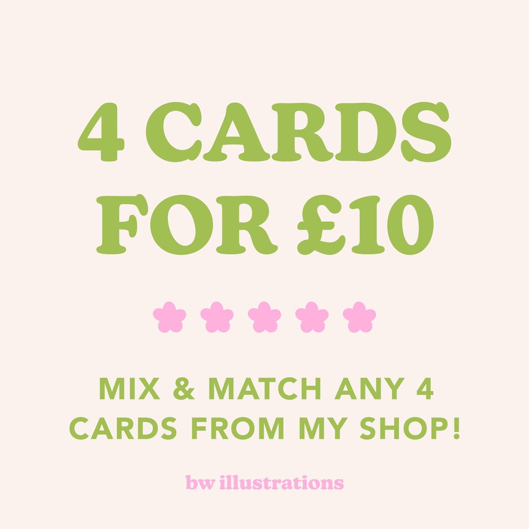 Mix & Match CARD BUNDLE | Any 4 Cards, Multipack, Pack of 4, Birthday ...