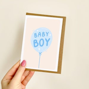 Baby Boy Balloon Card | Welcome to the World, New Baby Card, Blue Baby ...
