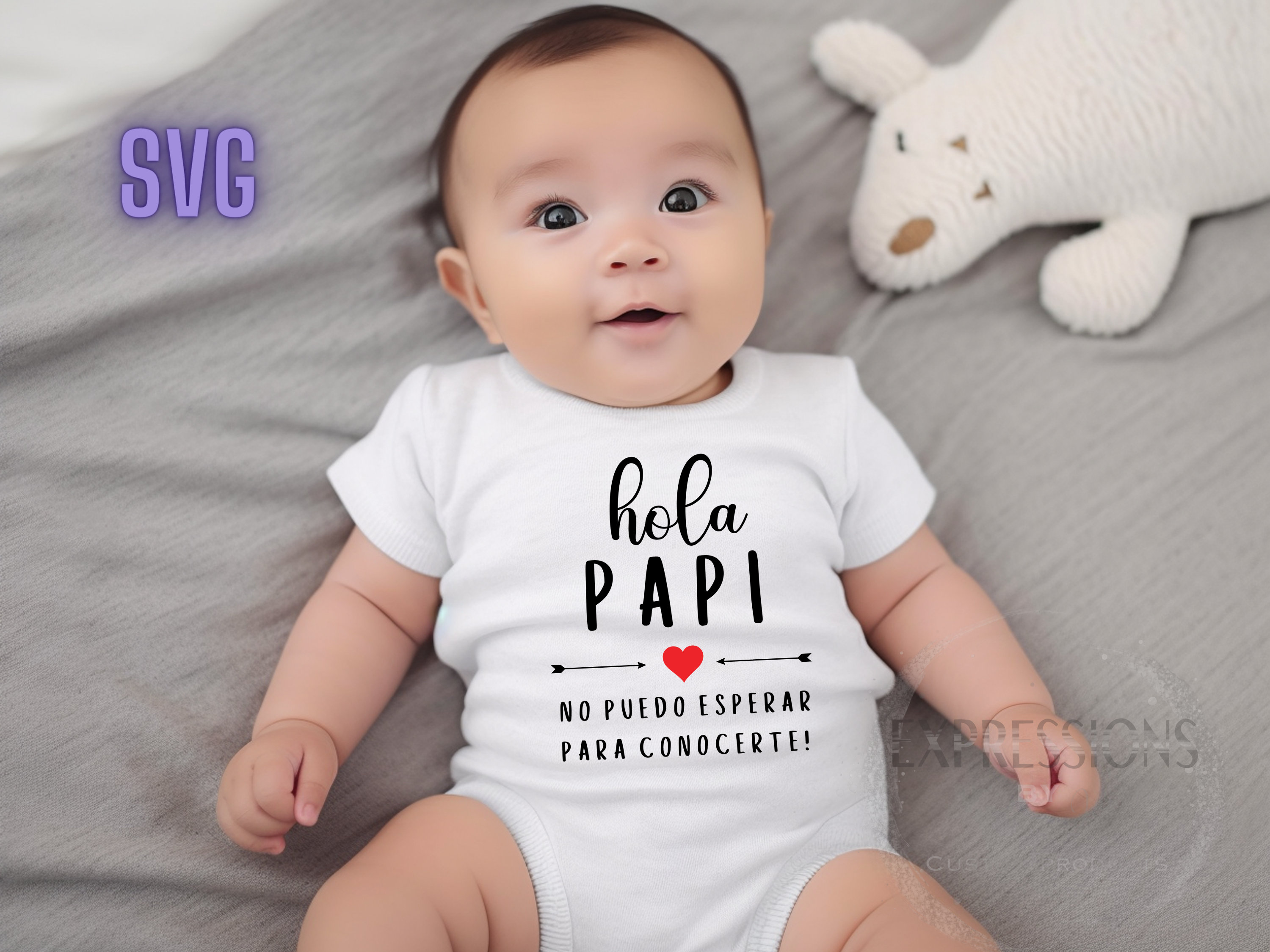 Hola Papi SVG, Birth Announcement, Hello Daddy, Baby Gifts Ideas ...